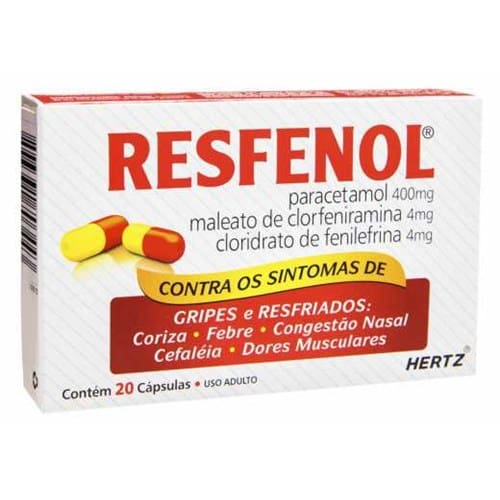 Resfenol Kley Hertz Farmacêutica Caixa com 20 Cápsulas | Farmácia ...